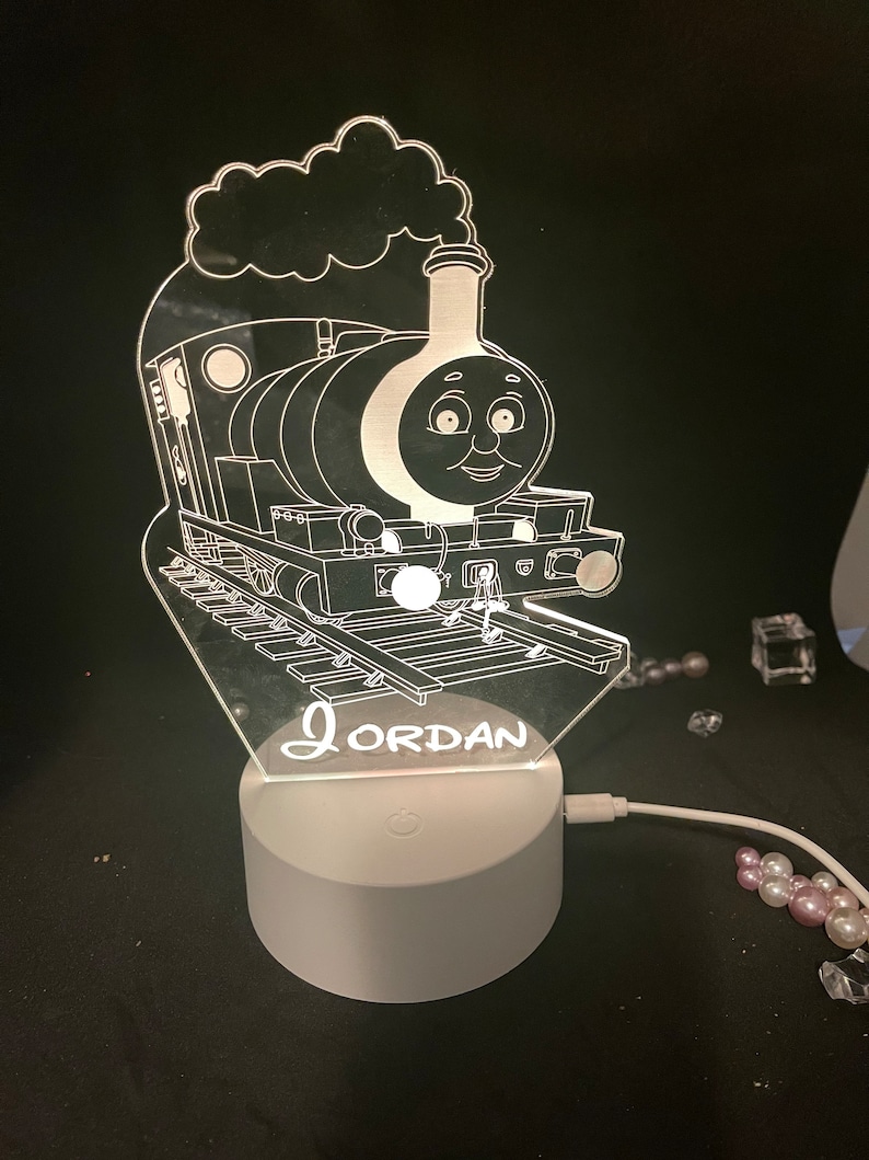 Personalized Thomas Tank Engine Lamp | 16 Color Remote Night Light ...
