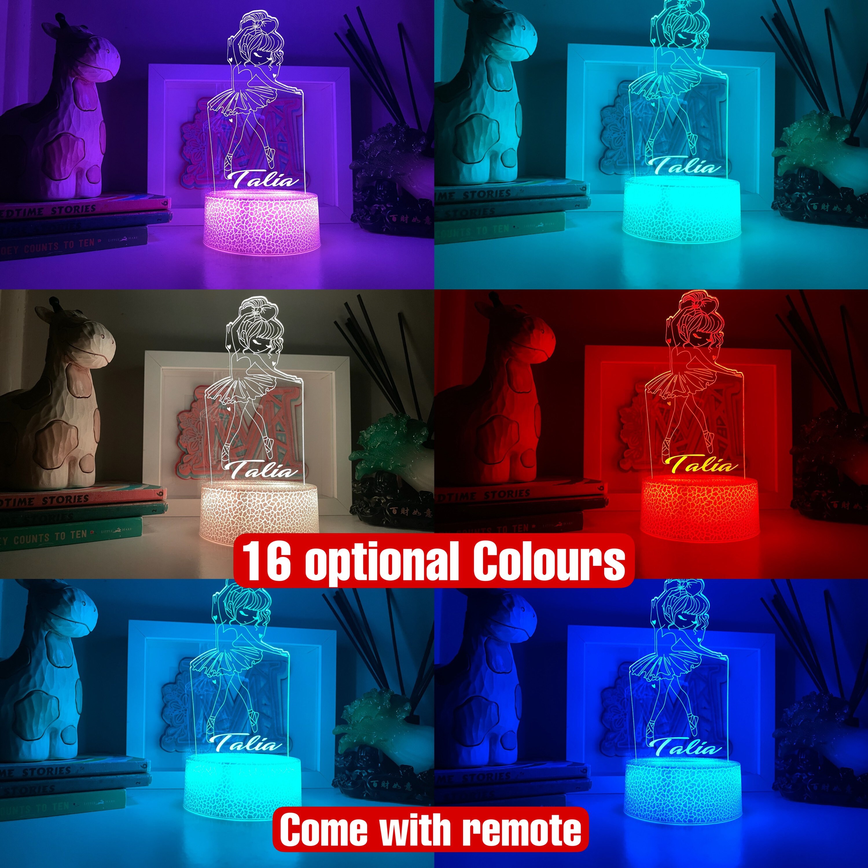 Personalised BALLERINA Dancing Girl table Lamp16 Colours - Etsy