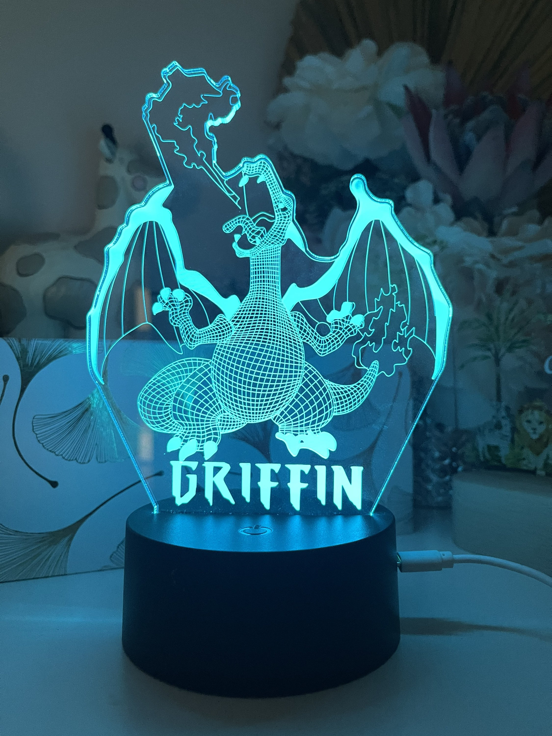 Personalised Charizard Dragon / 16 Colours Change Remote / - Etsy