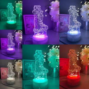 Personalised 3D Rapunzel Princess |table Lamp|16 Colours Remote ...