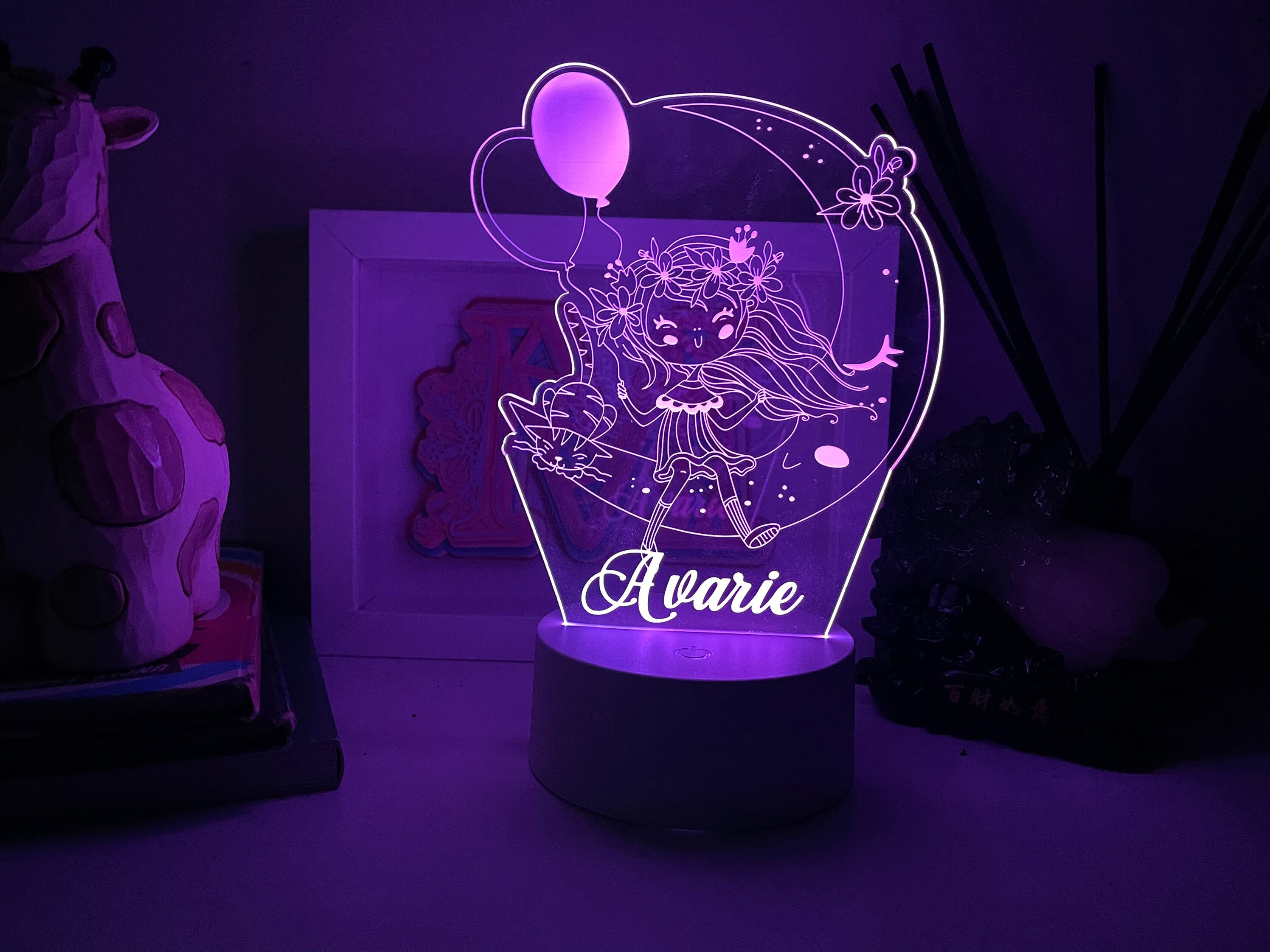 Personalised 3D Ballerina Girl table Lamp16 Colours - Etsy