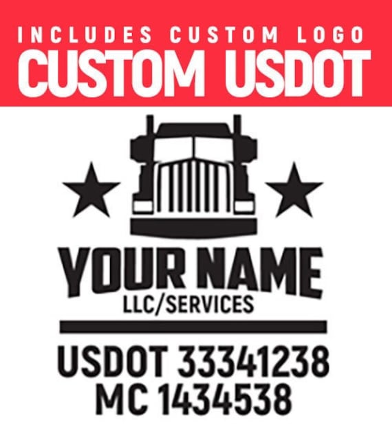 Custom US DOT Trucking Decal Stickers Custom Truck Decal tow - Etsy