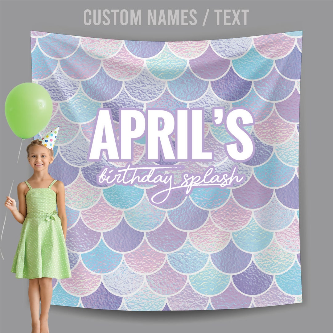 Mermaid Backdrop Banner Fabric - Etsy