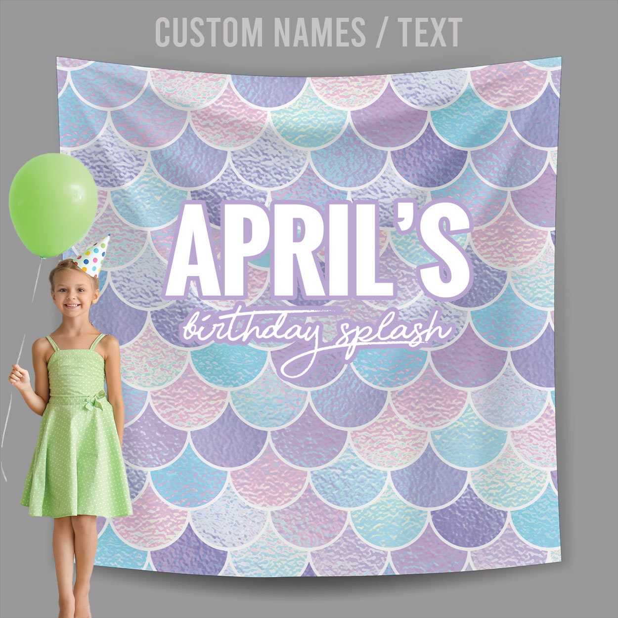 Mermaid Backdrop Banner Fabric - Etsy