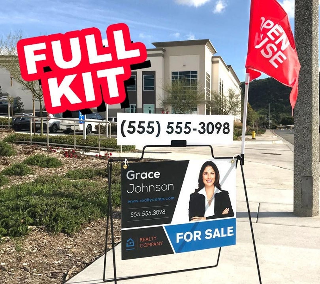 Real Estate Open House Sign Kit - Full Design - Etsy