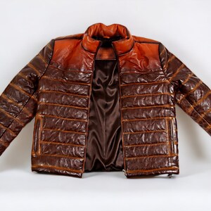 Bespoke Handmade Leather Down Jacket Tailored to Your Size, Leather ...