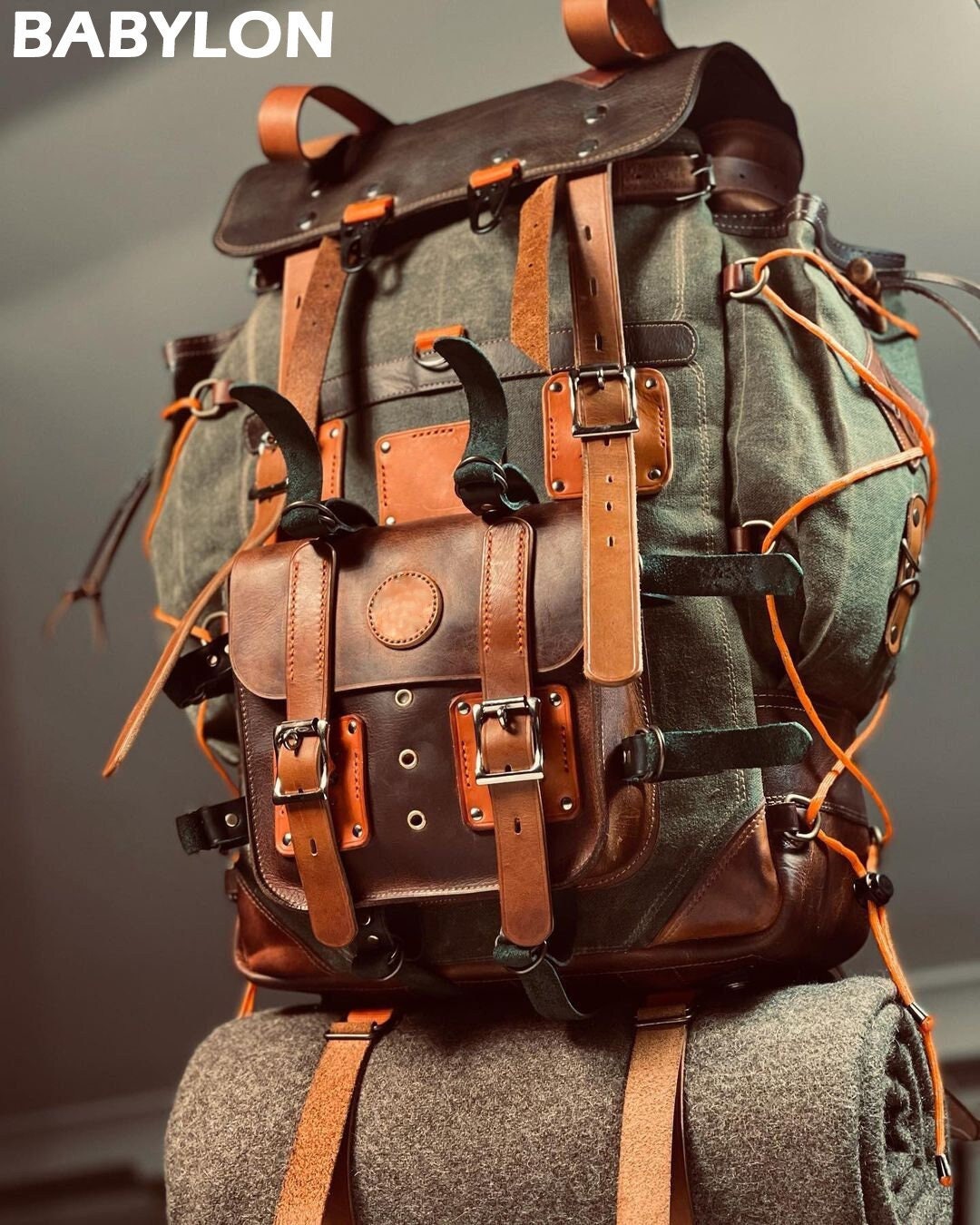 Handmade Daypack Using as Travel Backpack Hiking Backpack Laptop ...