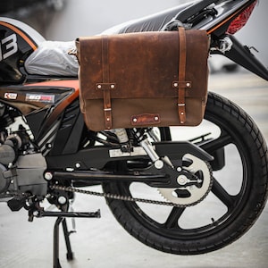 Custom Motorcycle Side Bag, Personalized Motorcycle Bag in Waxed Canvas ...