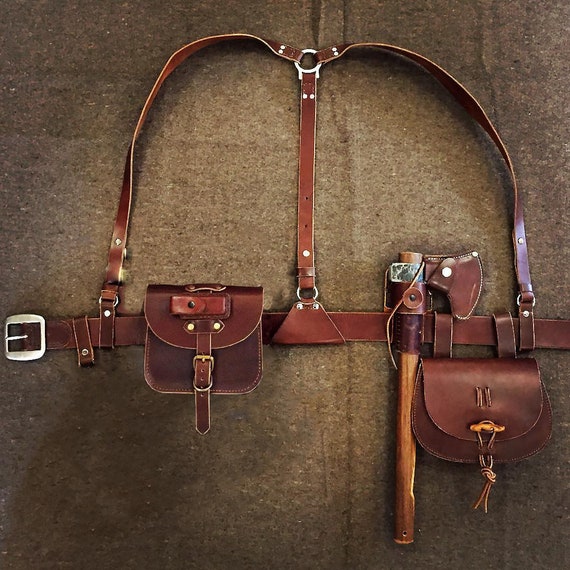 Handmade Bushcraft Leather Utility Belt Set Tool Belt - Etsy