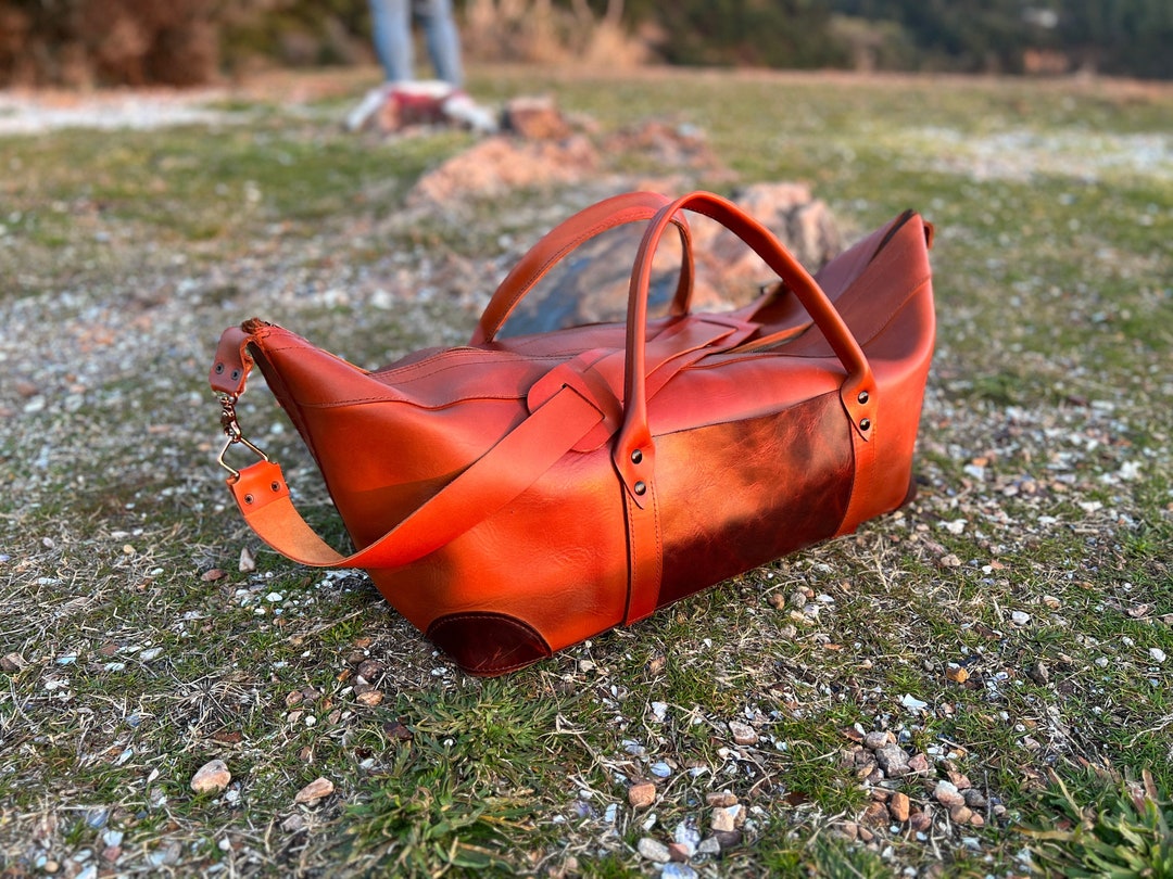 Leather Duffle Bag Handmade Duffle Bag Weekend Bag Travel Leather Bag ...