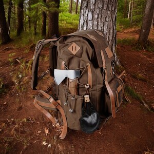 30L to 80L | Bushcraft Backpack | Leather and Waxed Canvas Backpack ...