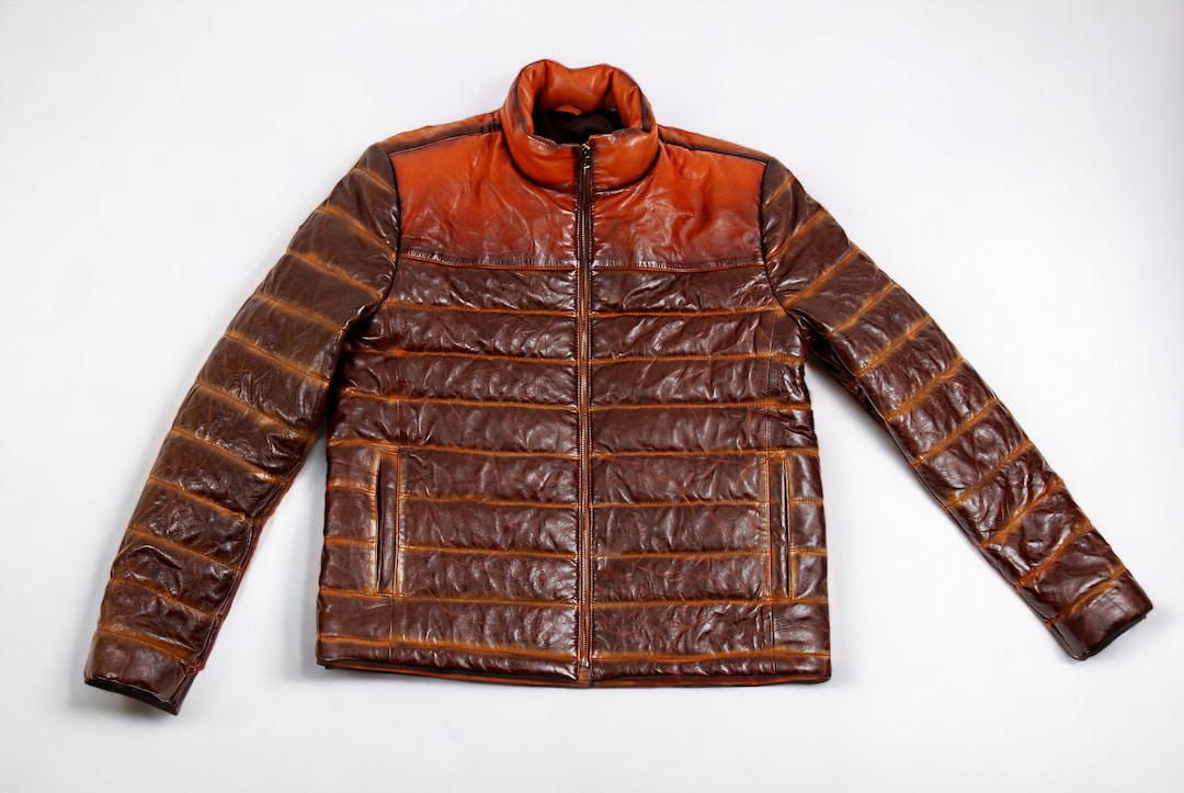 Bespoke Handmade Leather Down Jacket Tailored to Your Size, Leather ...