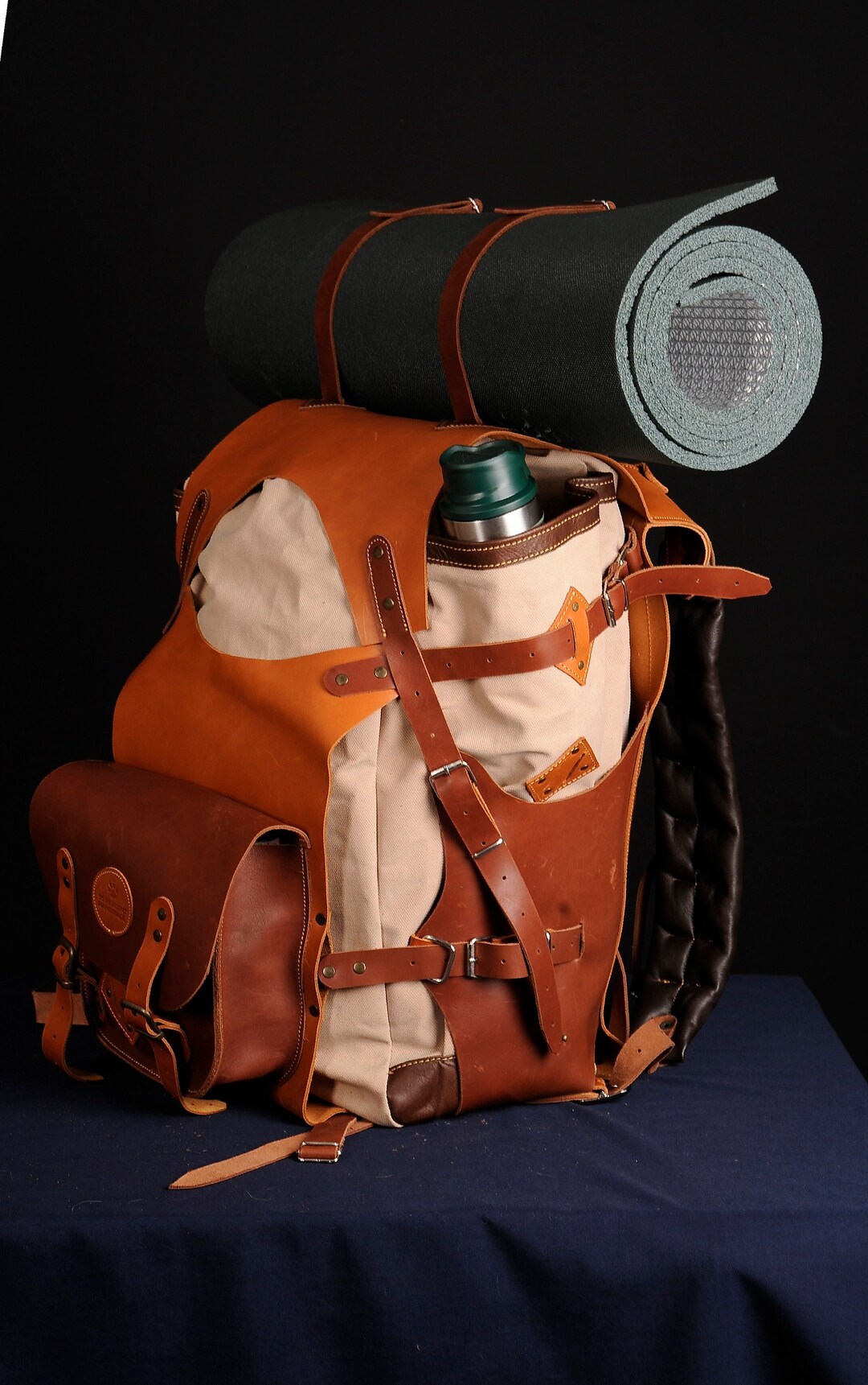 New Model | Handmade Leather and Waxed Backpack for Travel, Camping ...