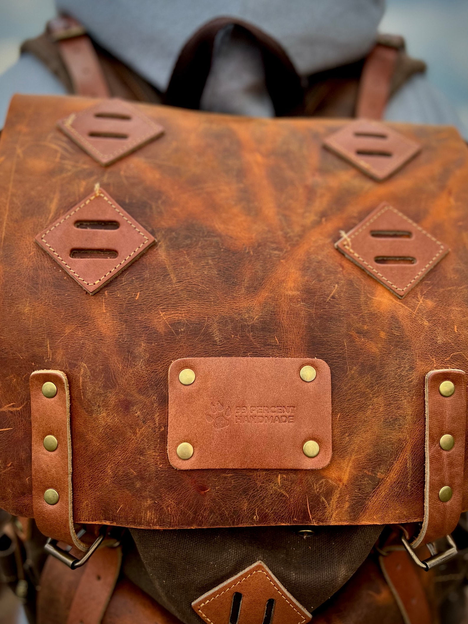 Handmade Bushcraft Backpack Camping Backpack Leather and Waxed Canvas ...