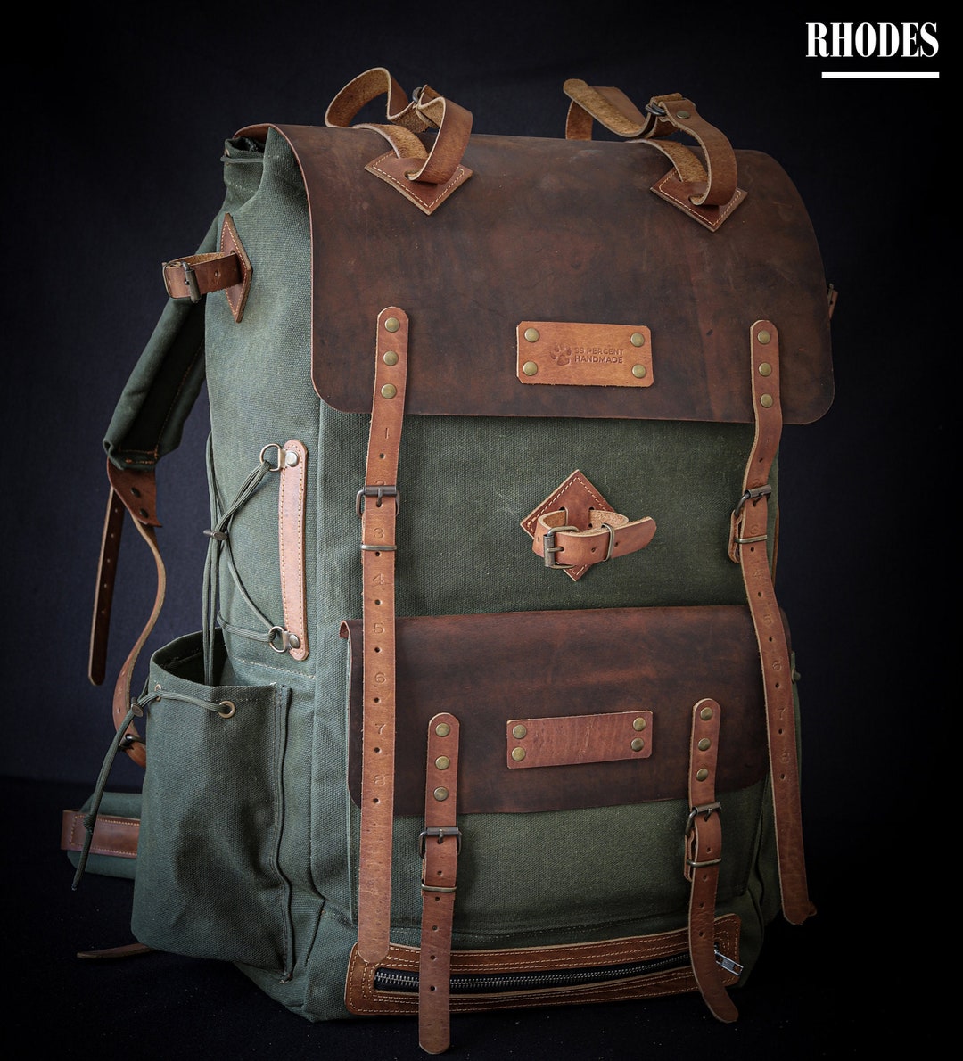 30L to 80L | Bushcraft Backpack | Leather and Waxed Canvas Backpack ...