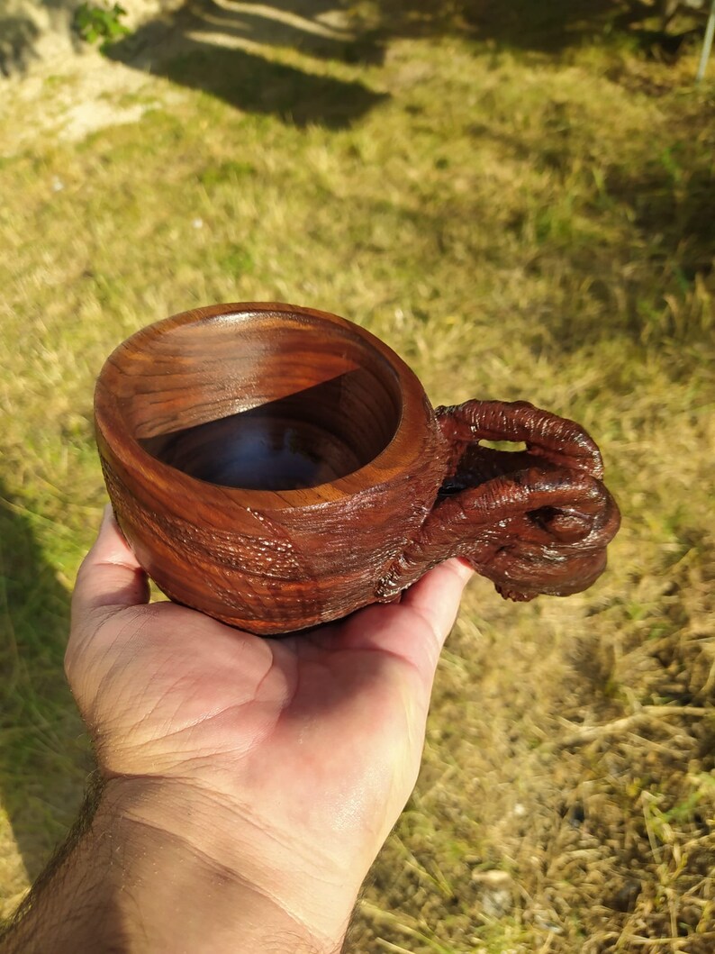 Goat Kuksa, Bushcraft Handmade Kuksa, Wooden Mug Lion Claw Model ...