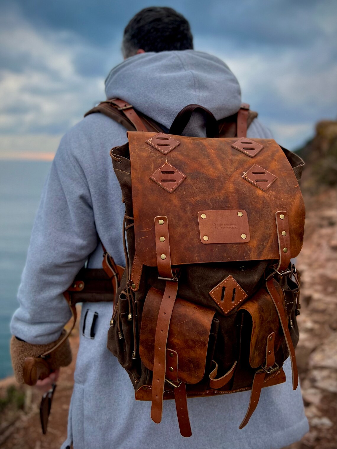 30L to 80L | Brown-green | Camping Backpack | Bushcraft Backpack ...