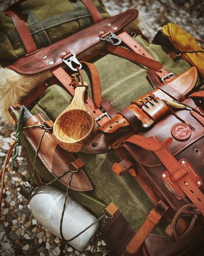 Custom | Limited Discount | 45L | Handmade Leather Backpack | Waxed ...