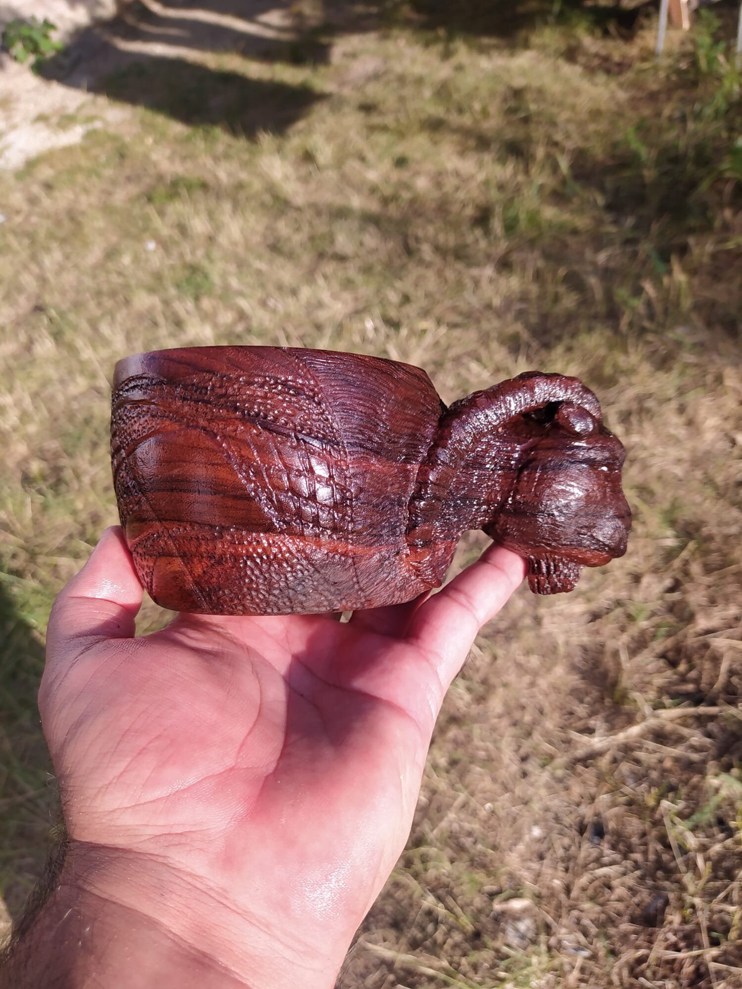 Goat Kuksa, Bushcraft Handmade Kuksa, Wooden Mug Lion Claw Model ...