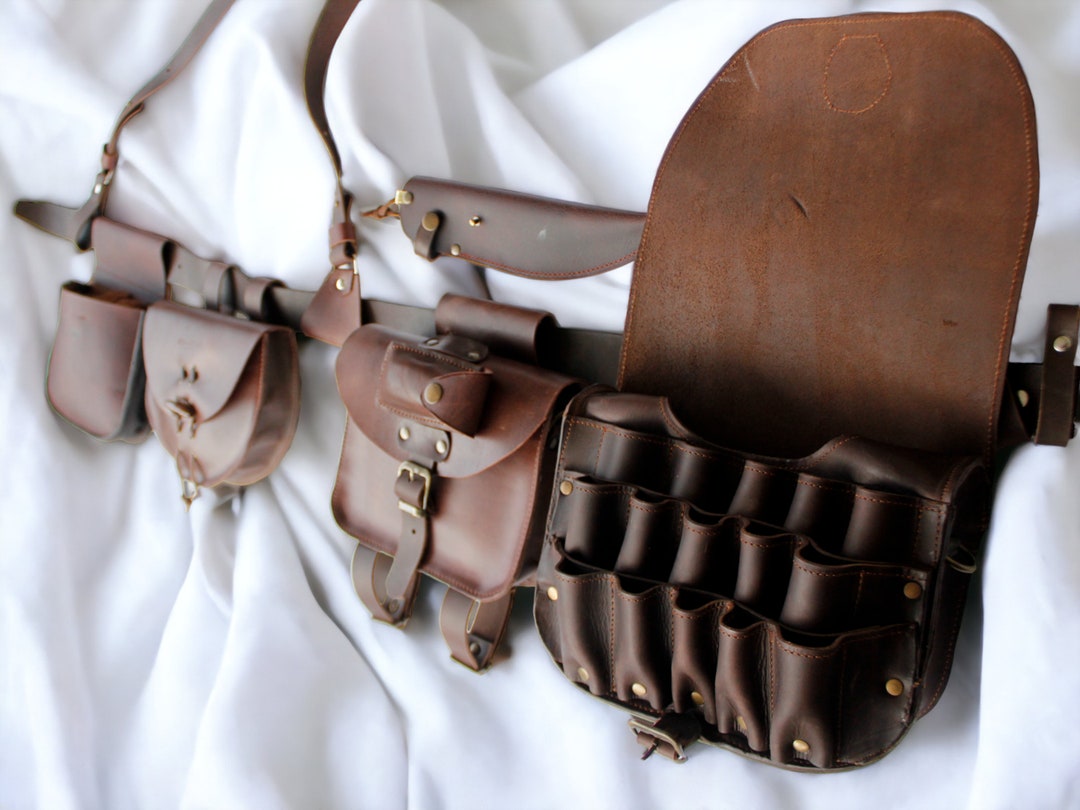 Leather Tactical Vest | Hunting Vest | Cartridge Bag | Suspenders Kit ...