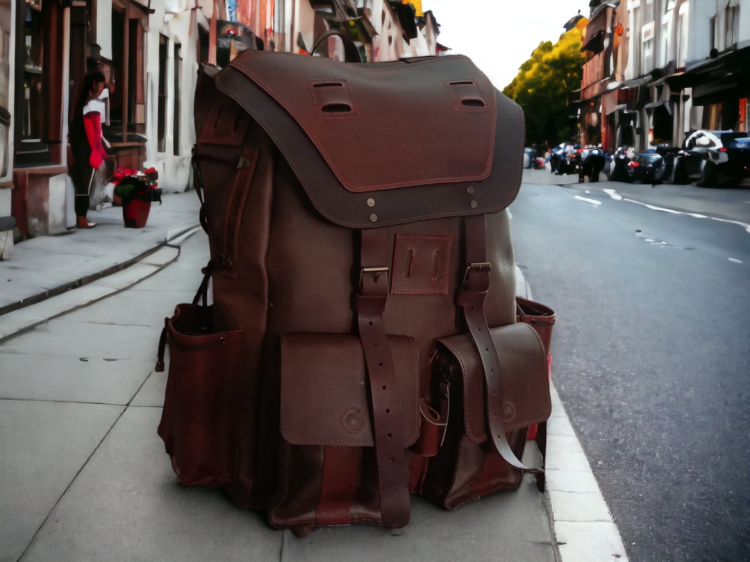 Handmade | Leather | 50 L | Leather Backpack | Daily Use | 2 Laptop ...