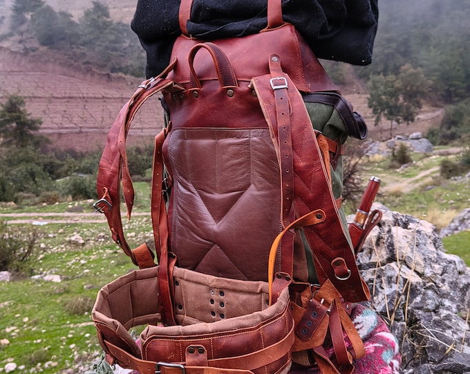 New Model Handmade Custom Leather and Waxed Backpack for Travel ...