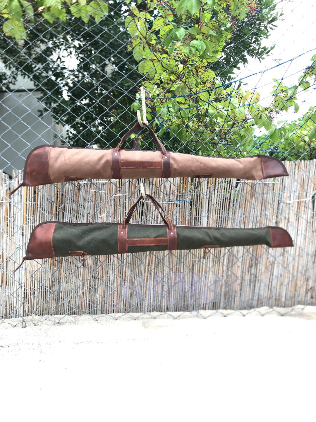 Green-brown | Shotgun-rifle Case | Wax Canvas | Hunting ...