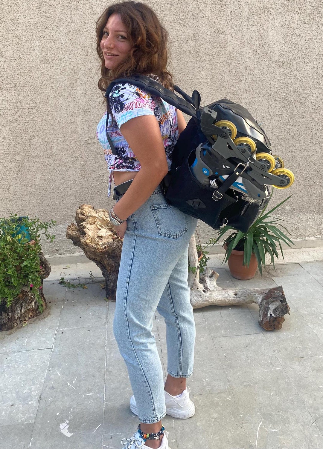 Handmade Roller Blade Backpack | Green, Brown, Black, Blue Colors ...