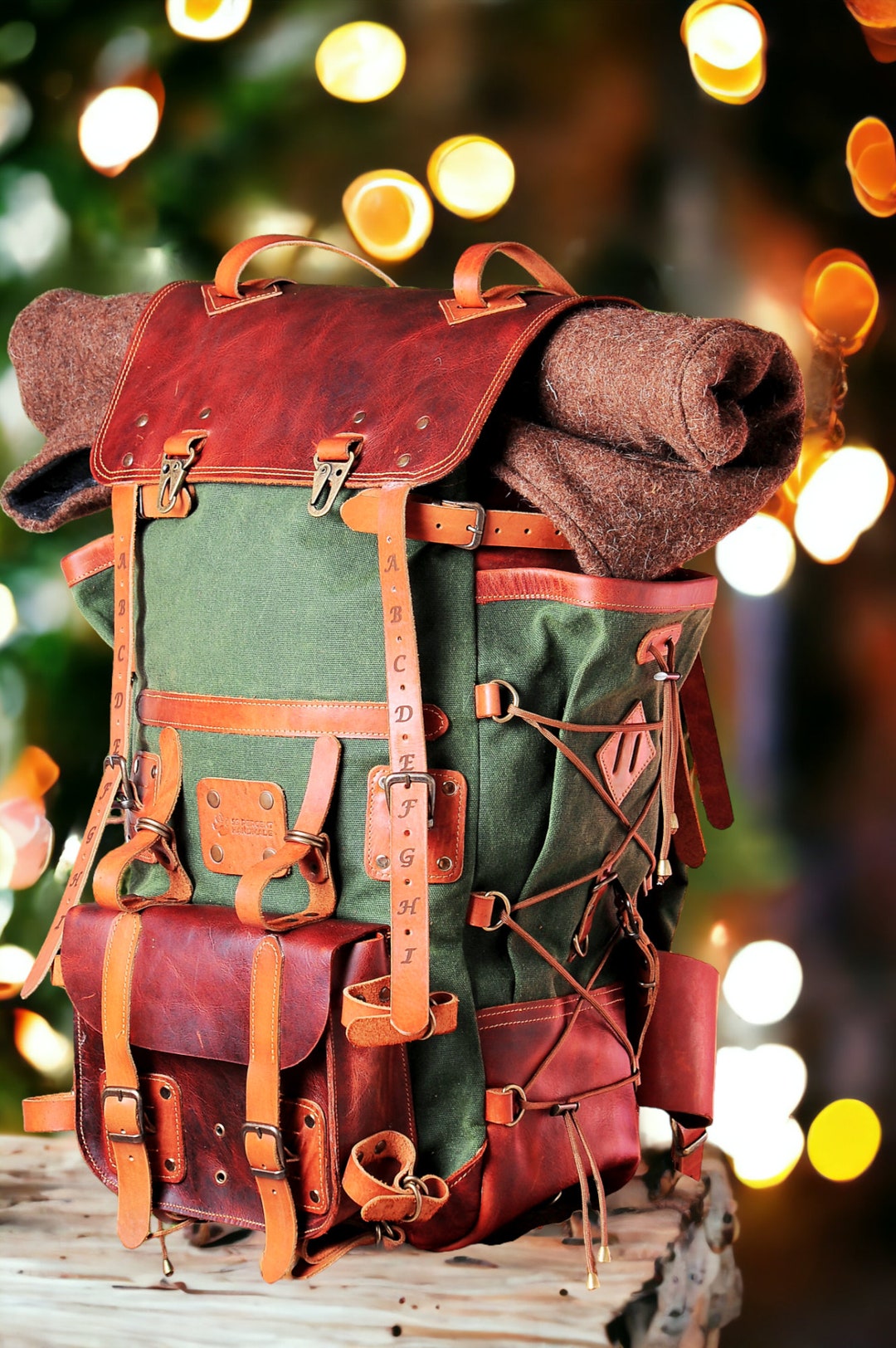 Handmade | Bushcraft Backpack | Leather Canvas Backpack | 50 L | Daily ...