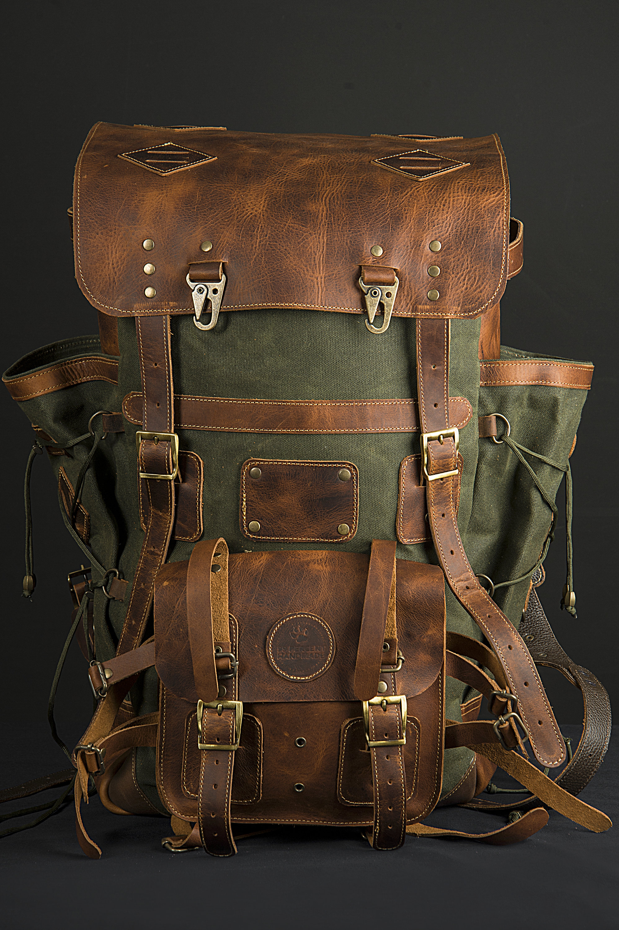 Limited | Double Stiching | Handmade Leather and Waxed Backpack for ...