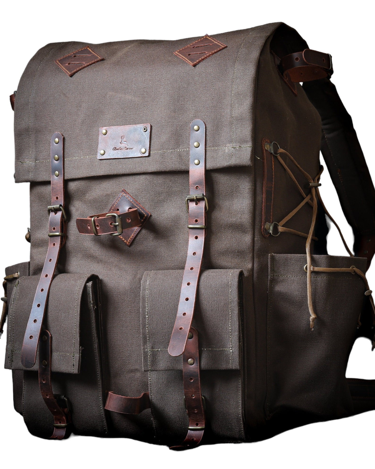 Hiking | Canvas Flap | Hiking Backpack | Hiking Bag | Leather and ...