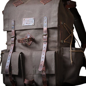 Hiking | Canvas Flap | Hiking Backpack | Hiking Bag | Leather and ...