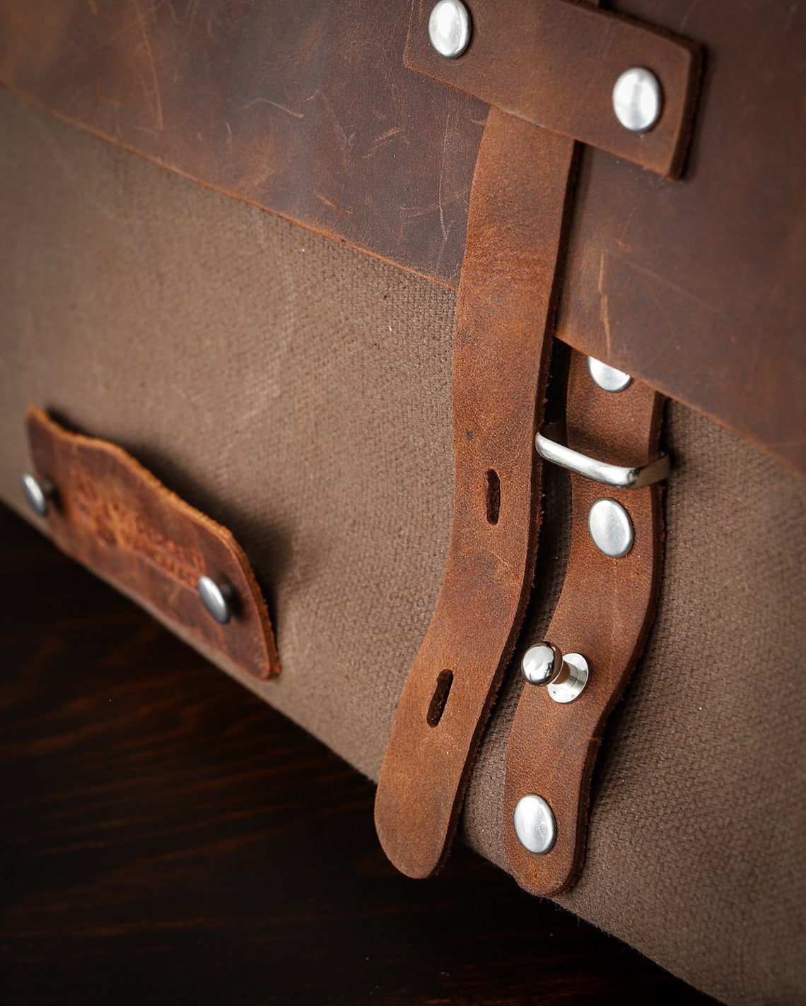 Custom Motorcycle Side Bag, Personalized Motorcycle Bag in Waxed Canvas ...