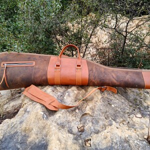 Handmade | Brown-tan Leather Shotgun Bag | Leather Rifle Bag | Shotgun ...