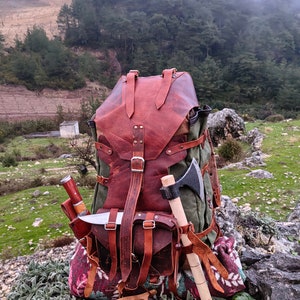 New Model | Handmade Custom Leather and Waxed Backpack for Travel ...