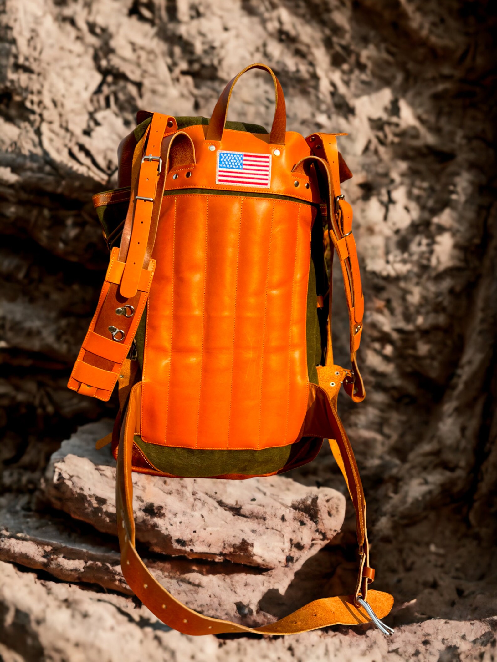 Handmade | Bushcraft Backpack | Canvas Leather Backpack | 50 L | Daily ...