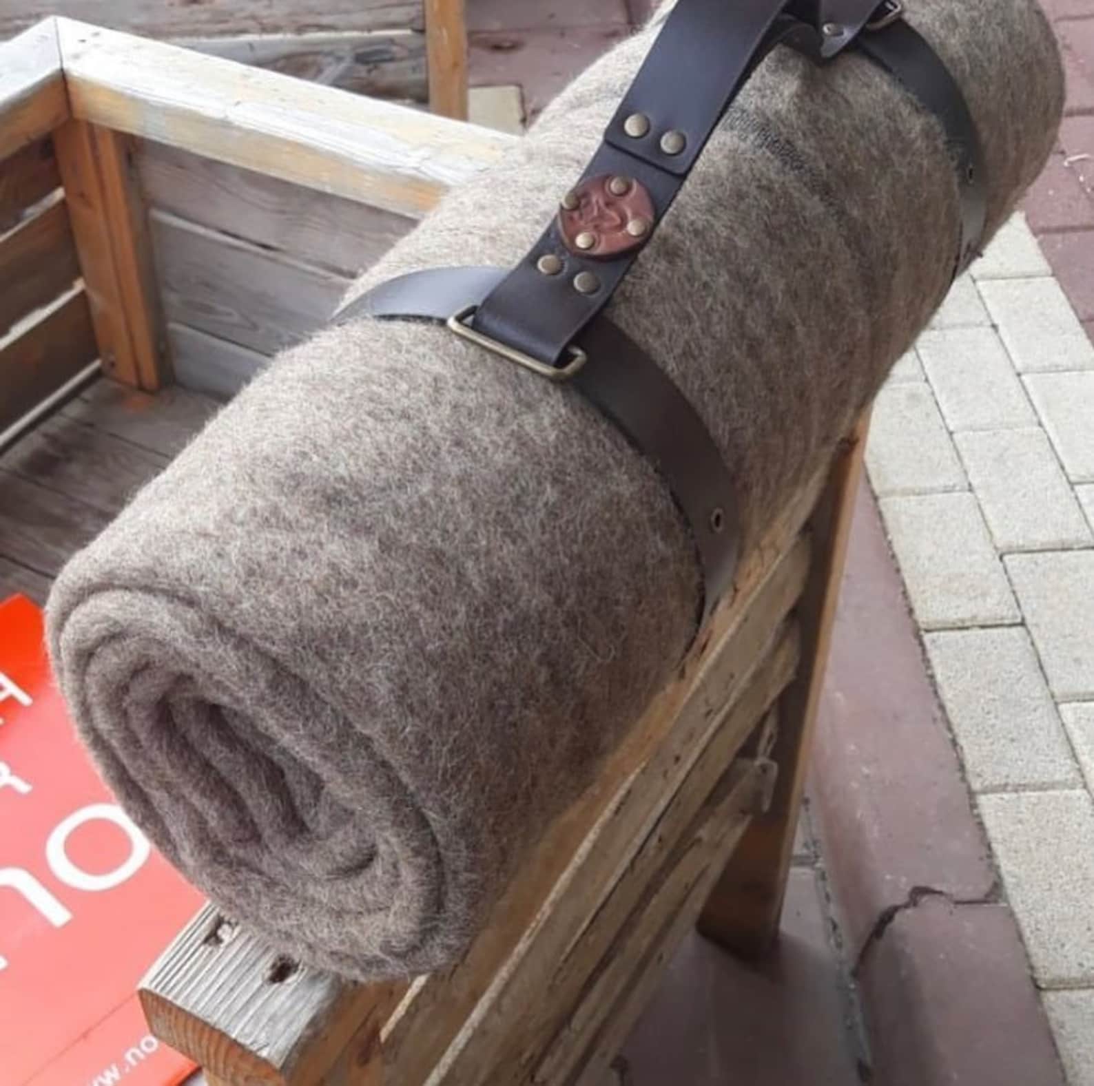 Bushcraft Wool Blanket Sleeping Bag Handmade Leather Strap - Etsy UK