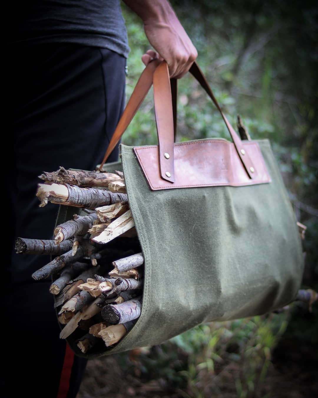 Full Bushcraft Bundle Set Details Canvas and Leather Knife Bag - Etsy