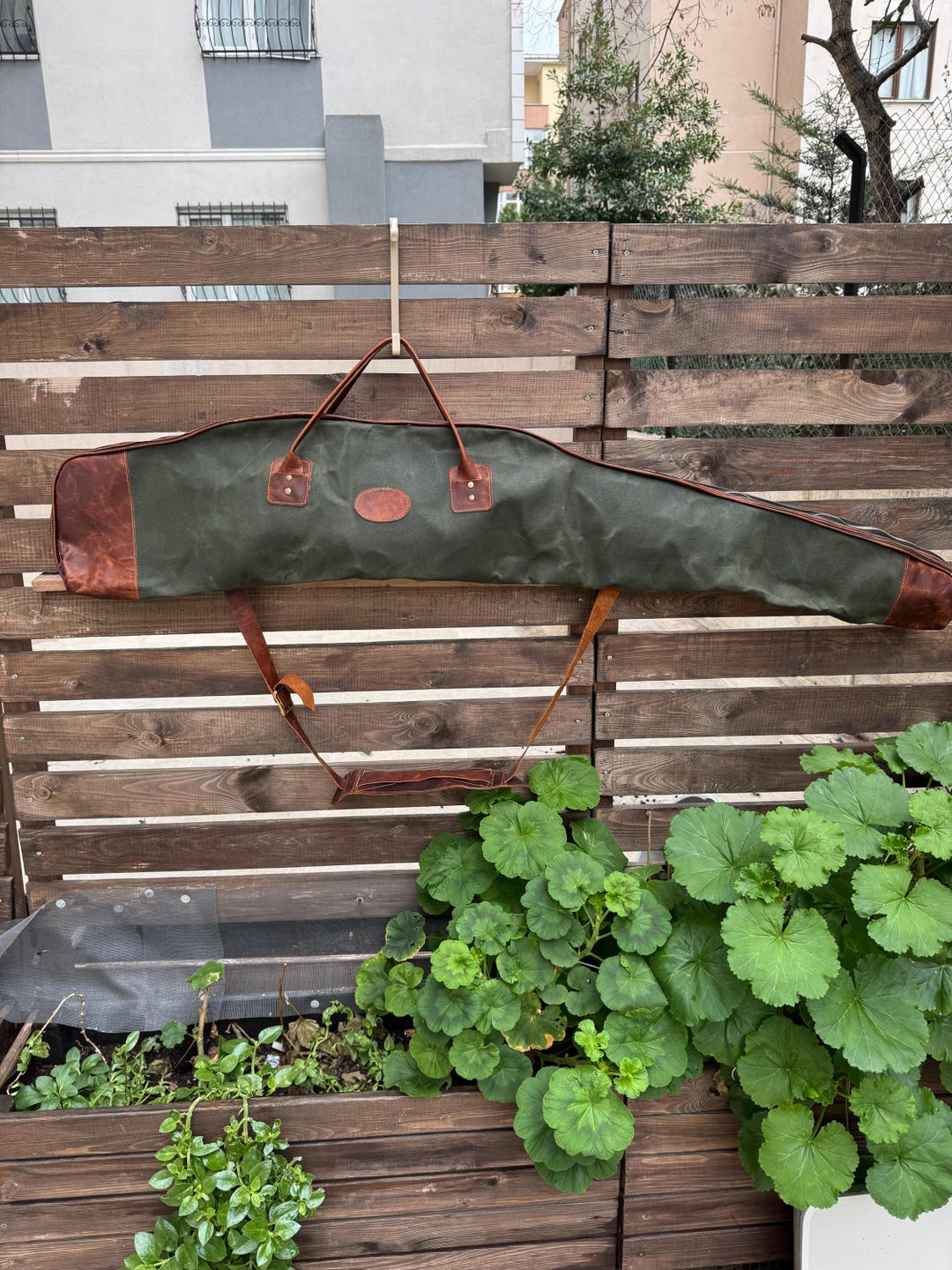 Handmade Leather Rifle Bag Canvas Rifle Case Waxed Canvas Leather Rifle ...
