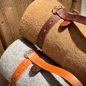 Bushcraft Wool Blanket, Sleeping Bag, Handmade Leather Strap, Camping ...