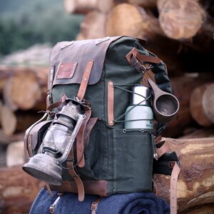 30L to 80L | Brown-green | Camping Backpack | Bushcraft Backpack ...