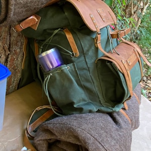 30L to 80L | Bushcraft Backpack | Leather and Waxed Canvas Backpack ...