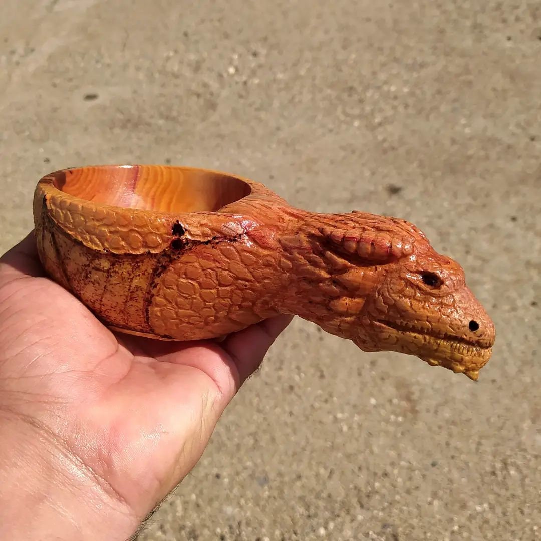 Dragon Kuksa, Bushcraft Handmade Kuksa, Wooden Mug Lion Claw Model ...