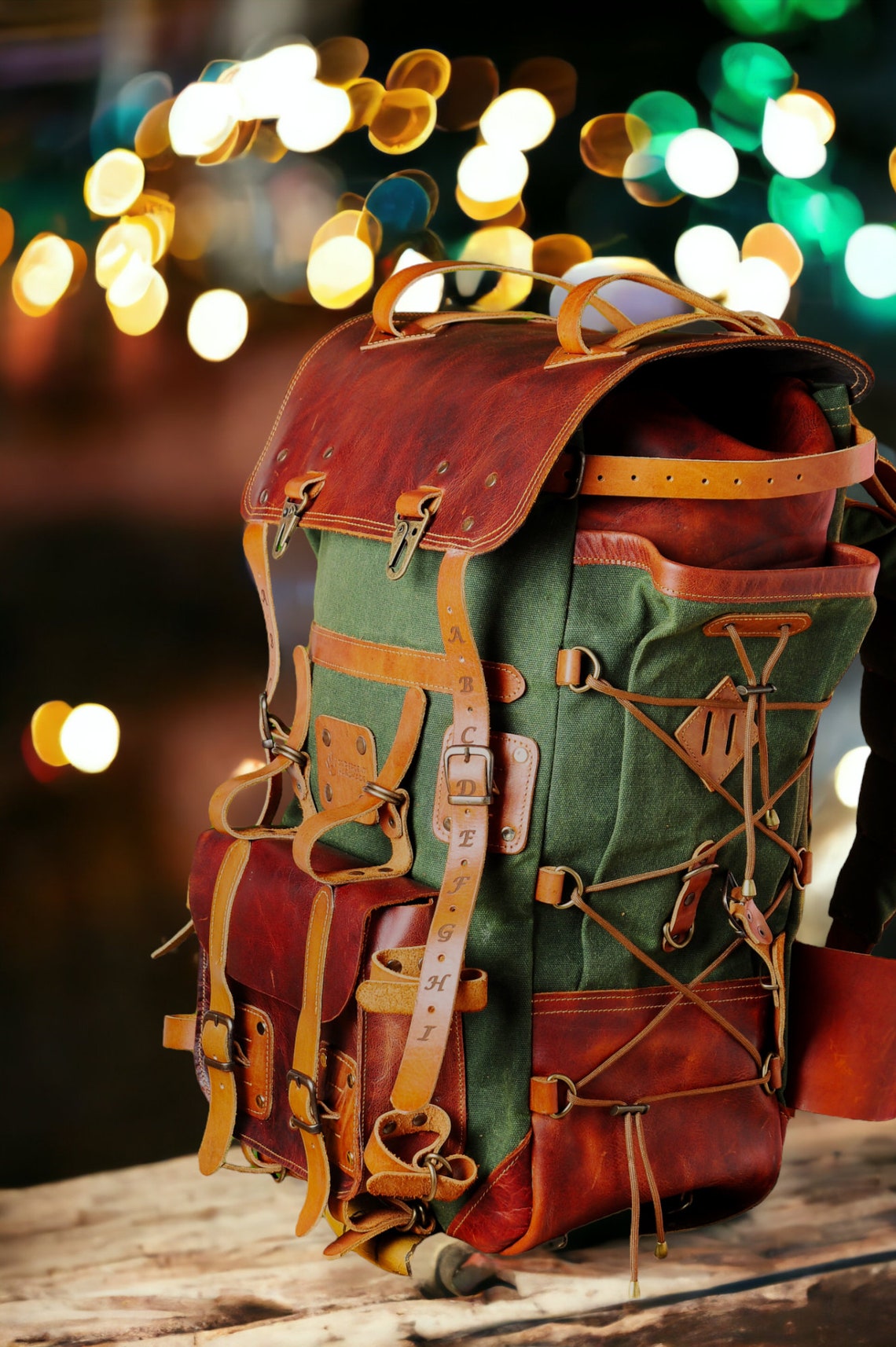 Handmade | Bushcraft Backpack | Leather Canvas Backpack | 50 L | Daily ...