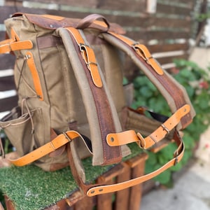 30L to 80L | Bushcraft Backpack | Leather and Waxed Canvas Backpack ...