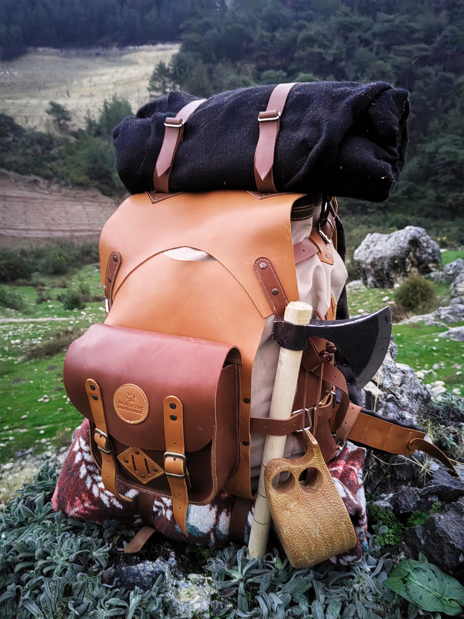 New Model | Handmade Leather and Waxed Backpack for Travel, Camping ...