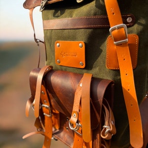 Handmade | Bushcraft Backpack | Canvas Leather Backpack | 50 L | Daily ...
