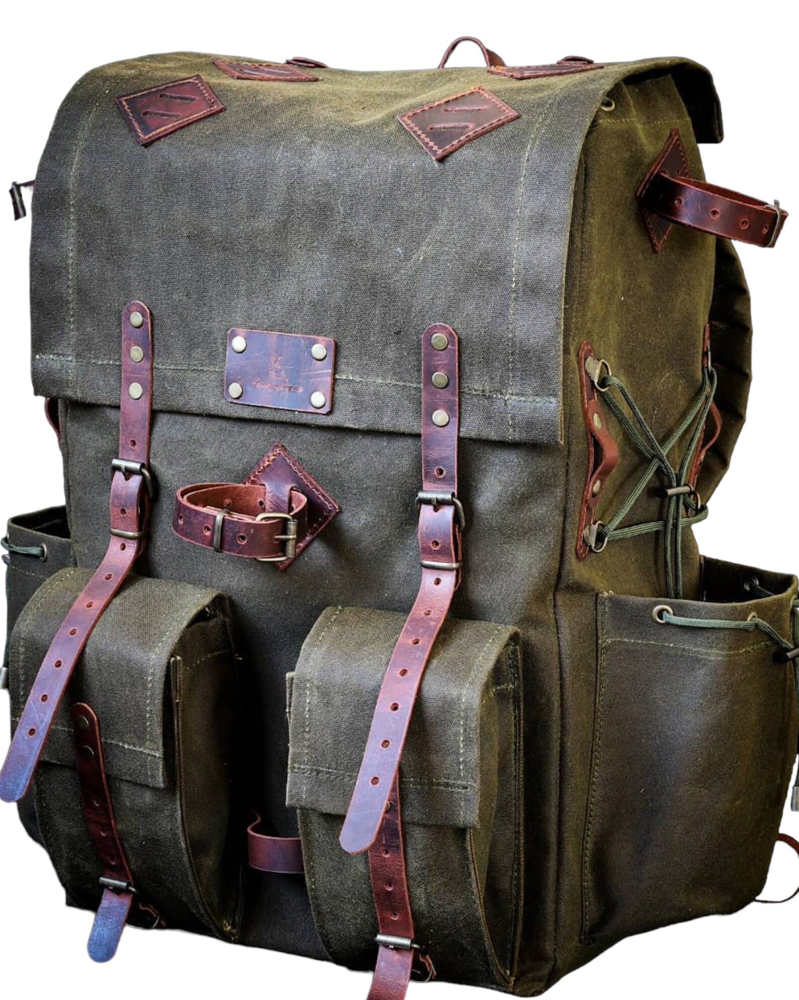 Hiking | Canvas Flap | Hiking Backpack | Hiking Bag | Leather and ...