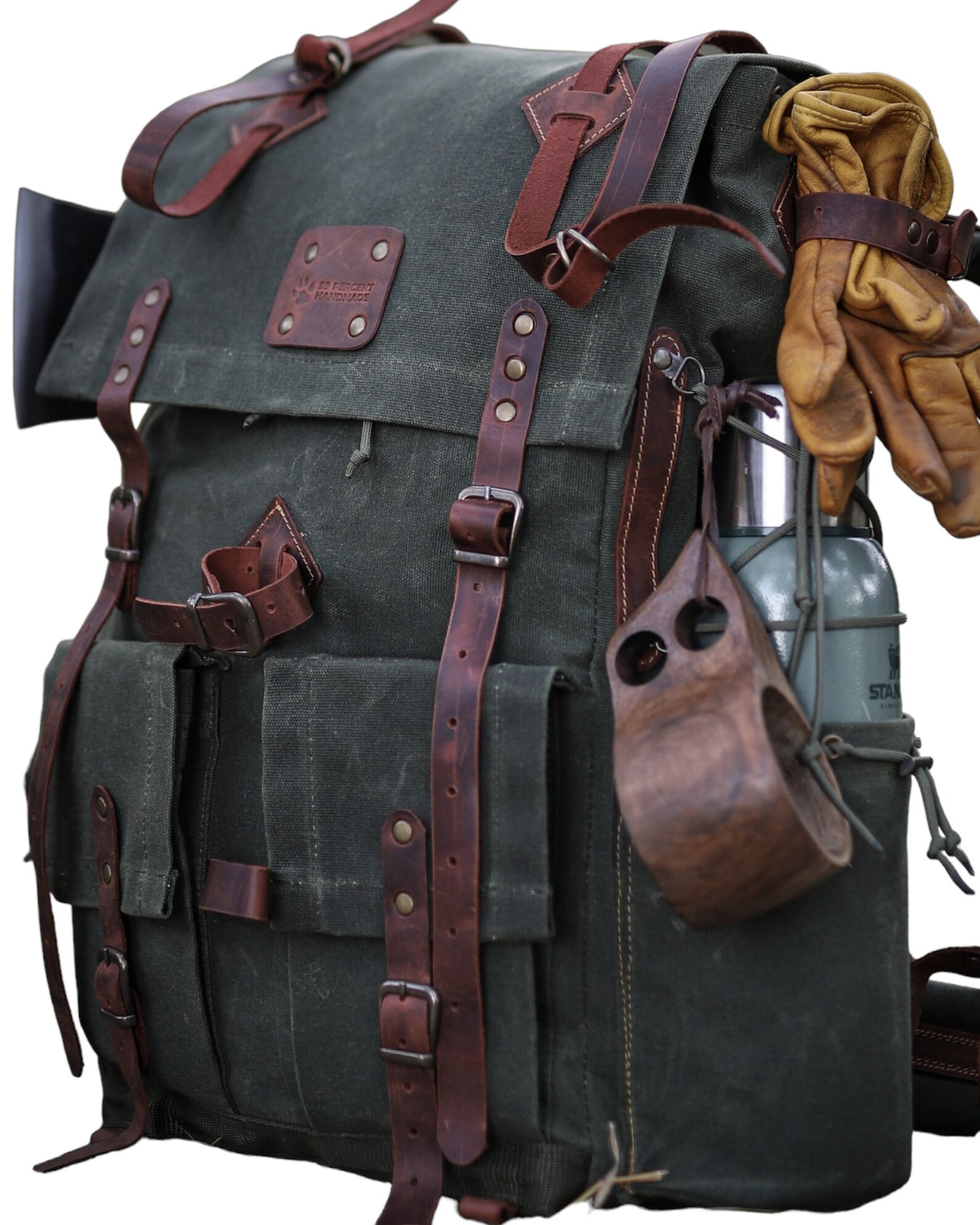 Hiking | Canvas Flap | Hiking Backpack | Hiking Bag | Leather and ...