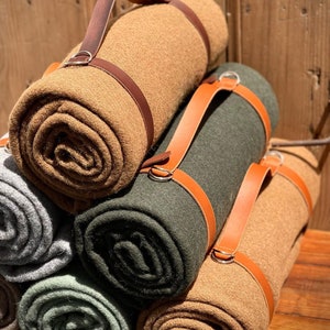 Bushcraft Wool Blanket, Sleeping Bag, Handmade Leather Strap, Camping ...